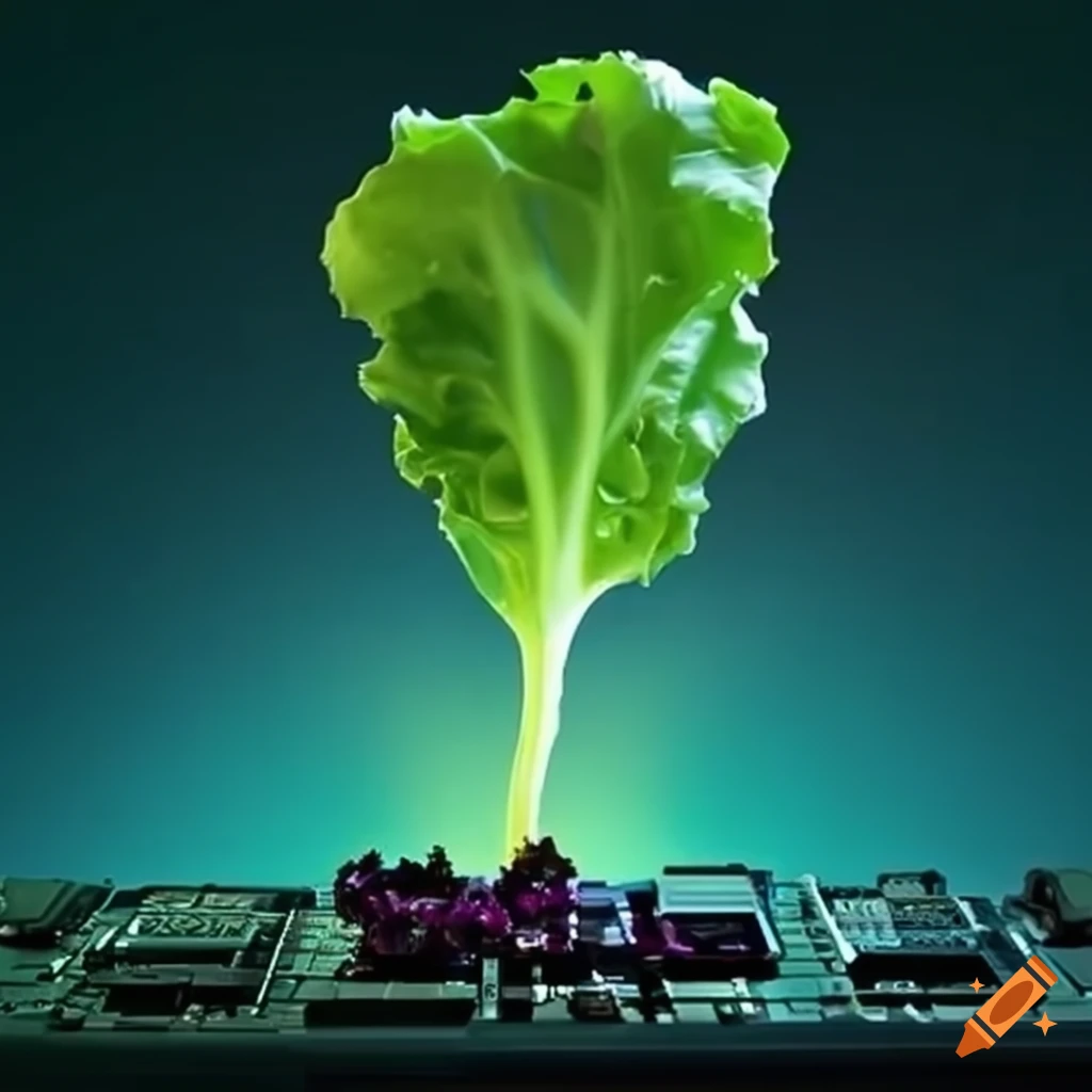 Salad-growing computer on Craiyon