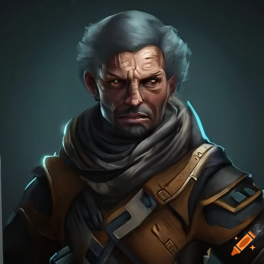 High resolution 4k portrait of a scifi adventurer hero NPC character on ...