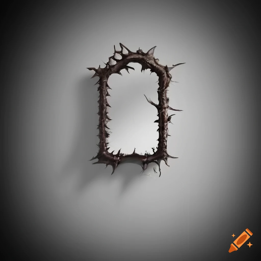 Thorny frame in high definition monochrome on Craiyon