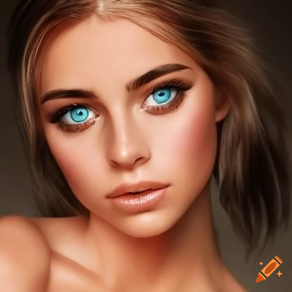 Beautiful face with a captivating expression on Craiyon