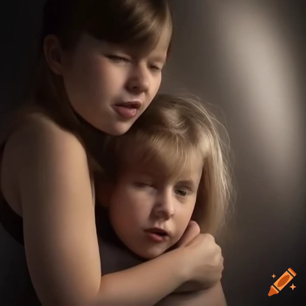 Young woman with arms overhead sleeping in a dramatic lighting on Craiyon