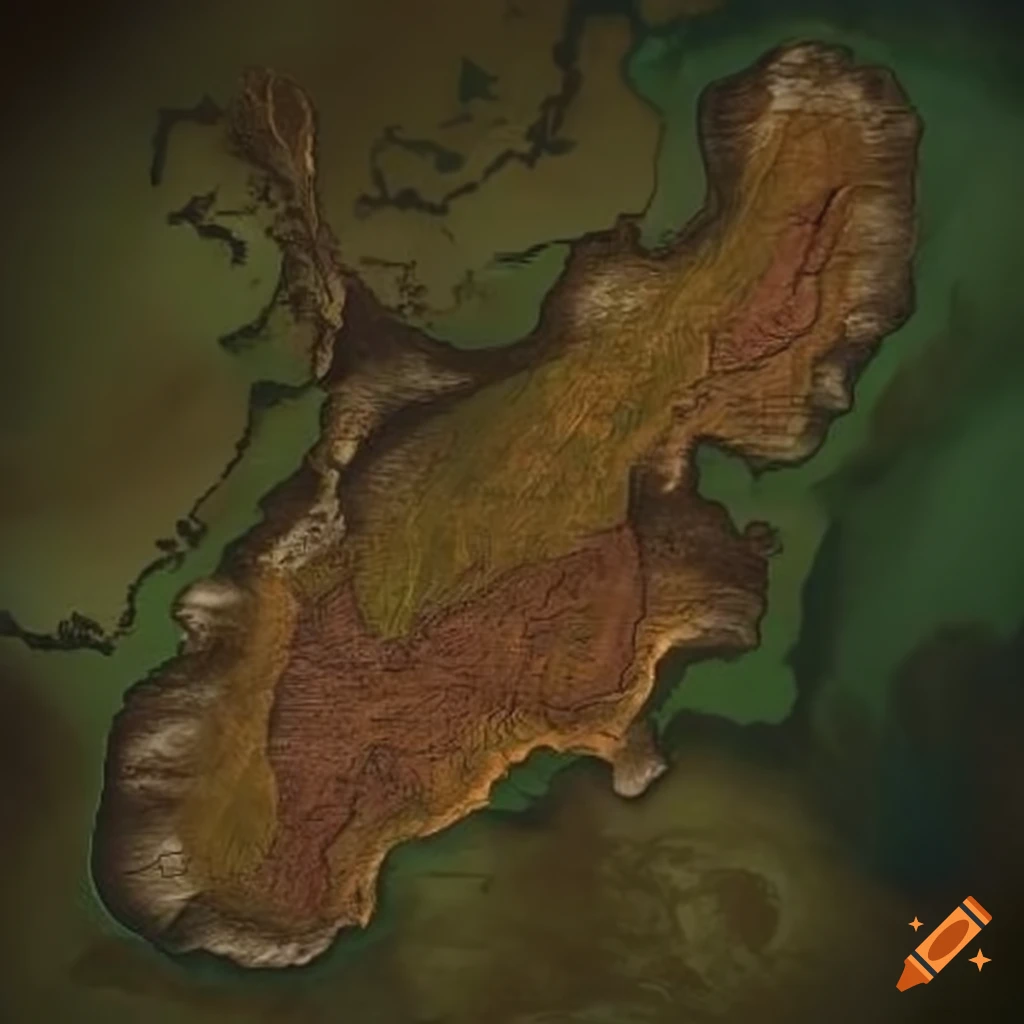 Map of a large bog on Craiyon