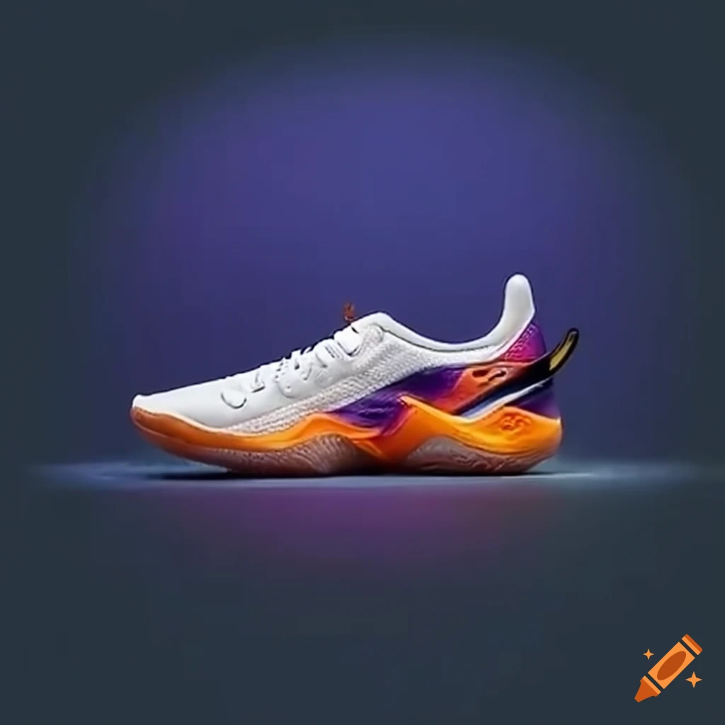 Phoenix suns themed shoe with lightning bolt design on Craiyon