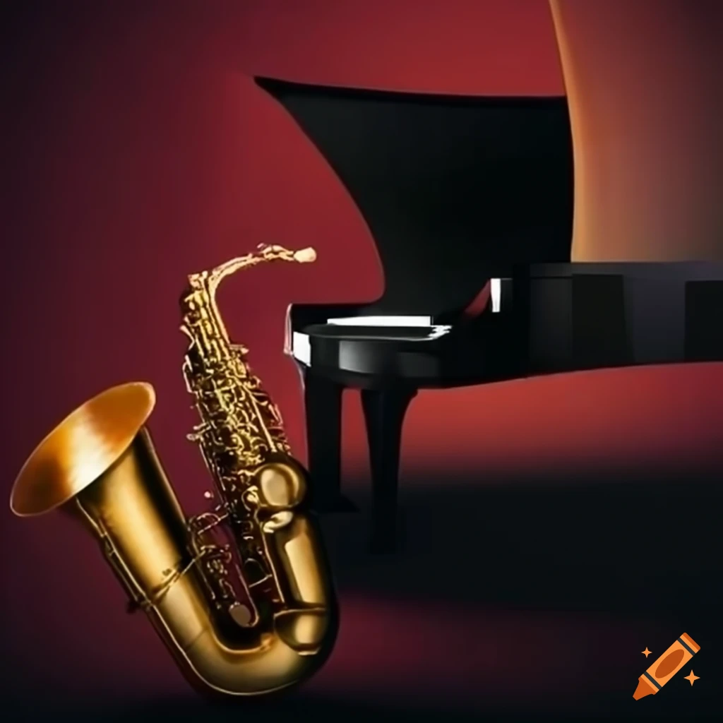 Piano And Saxophone On Album Cover On Craiyon