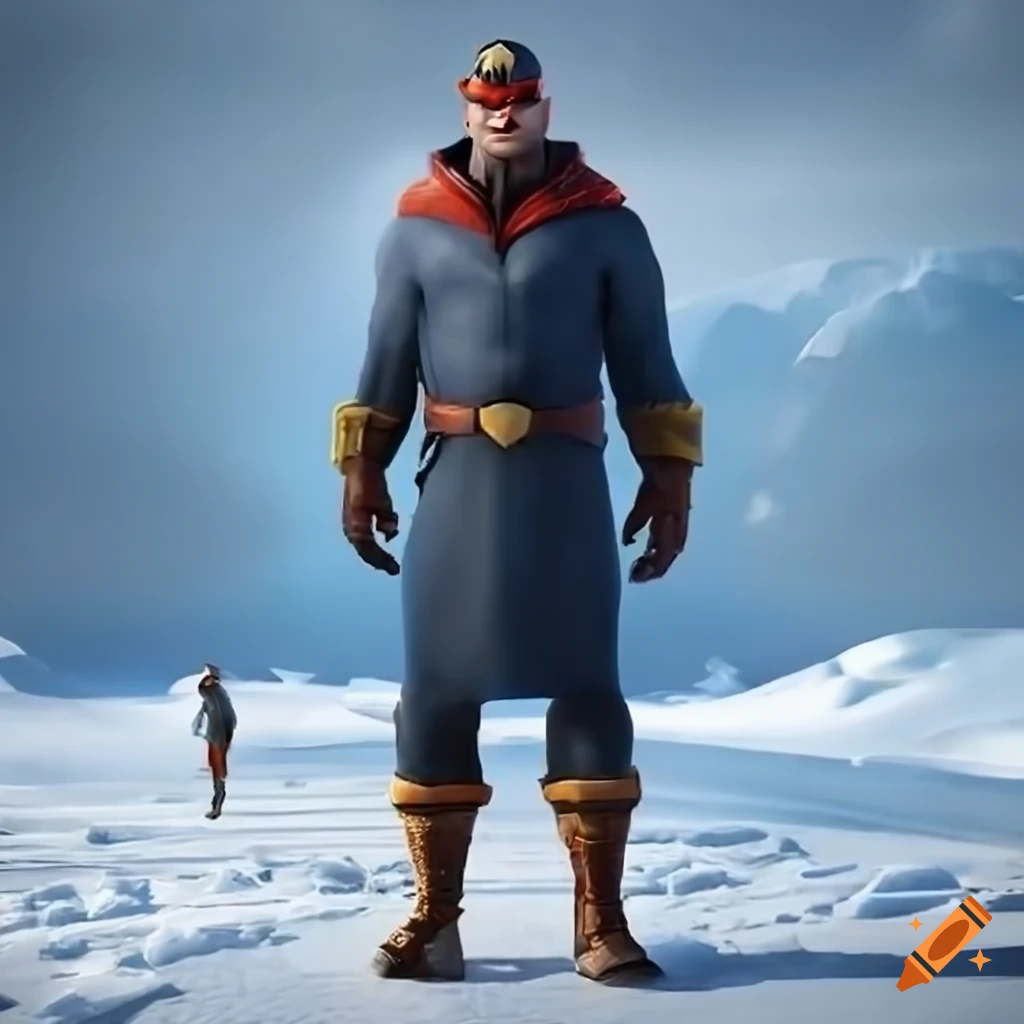 Superhero captain antarctica in detailed photorealistic full body ...