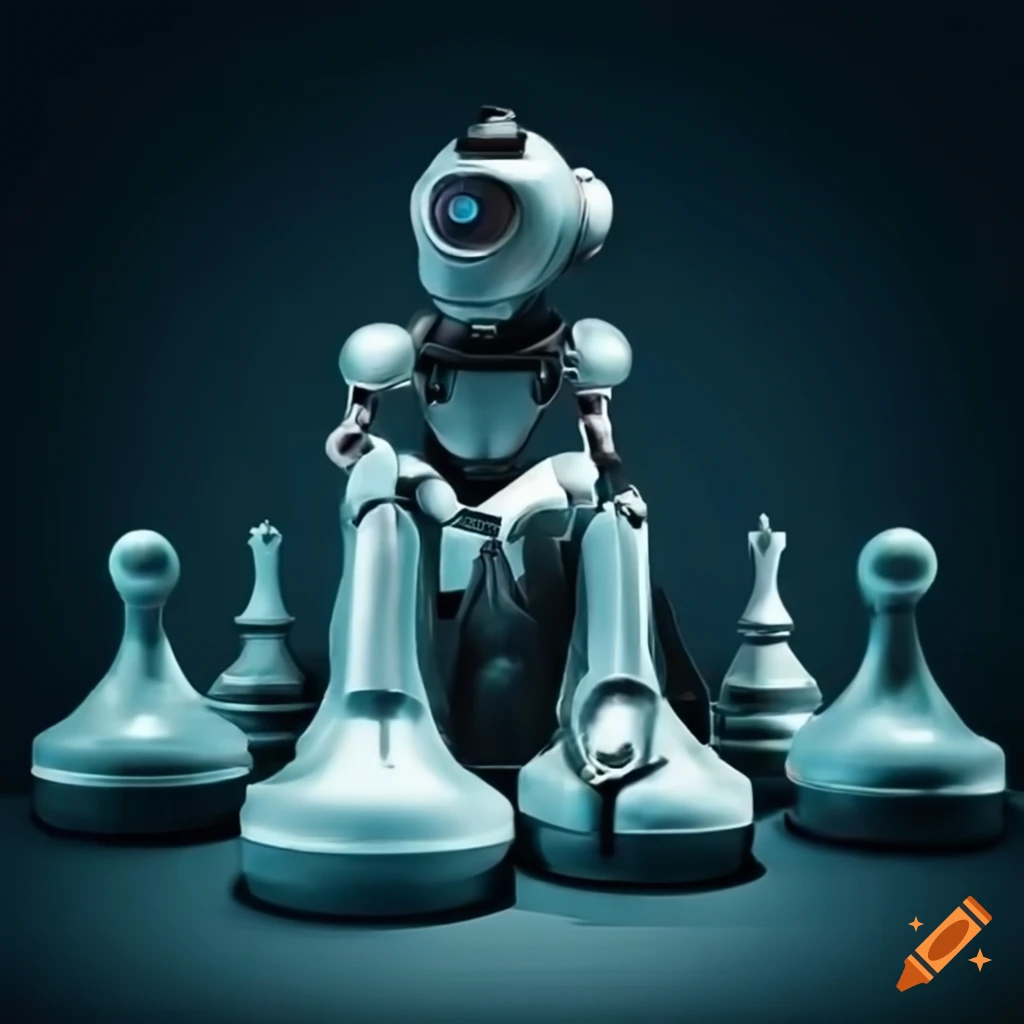 Robot playing chess on Craiyon