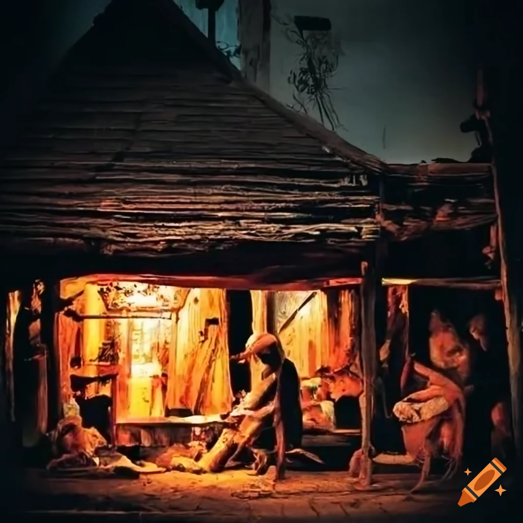 Exterior of a butcher house in vietnam on Craiyon