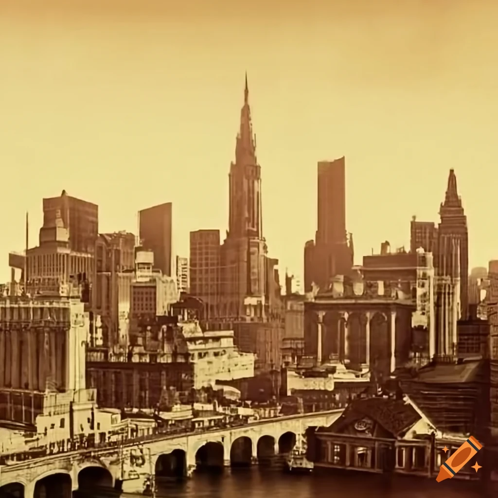City skyline from 1910s on Craiyon