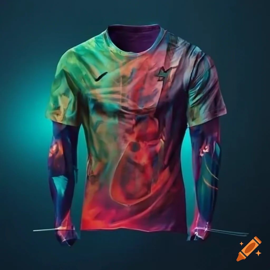 Dynamic sports-themed shirt with energy and movement on Craiyon
