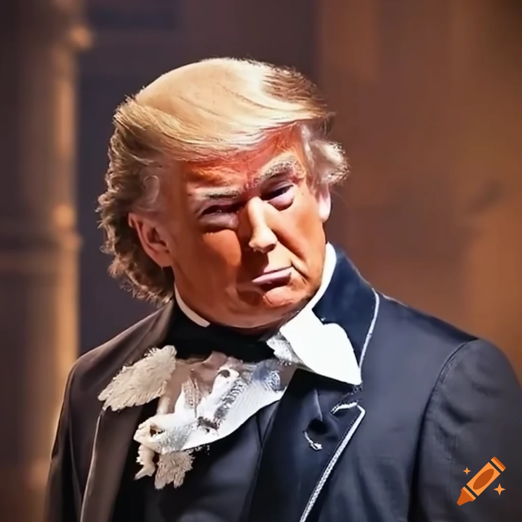 Satirical portrayal of donald trump in a broadway performance on Craiyon