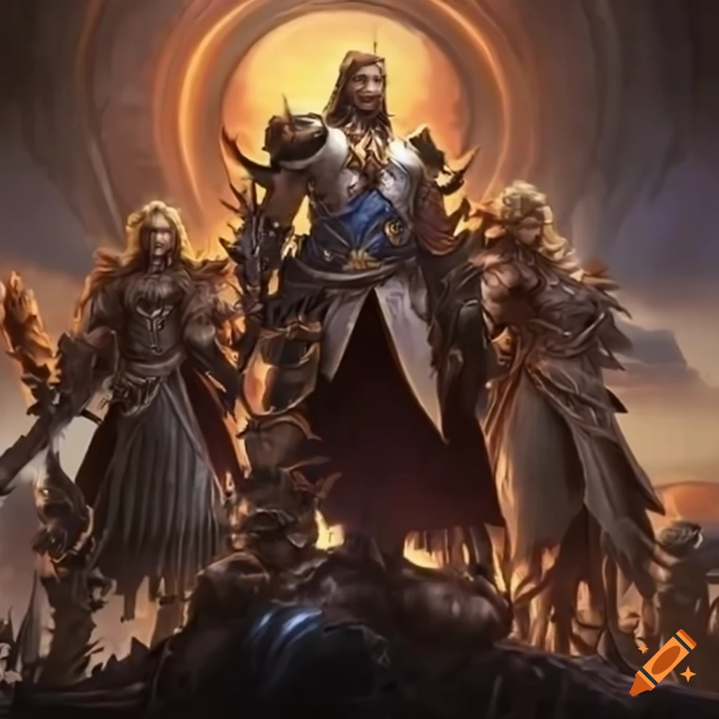 Detailed group of people in a fantasy realm on Craiyon