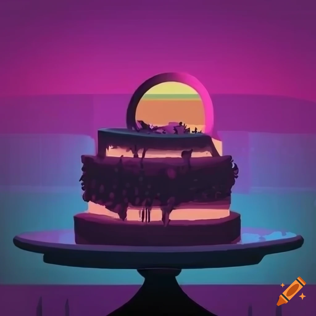 Dark and intriguing 1980s-inspired cityscape with artist's rendition of ...