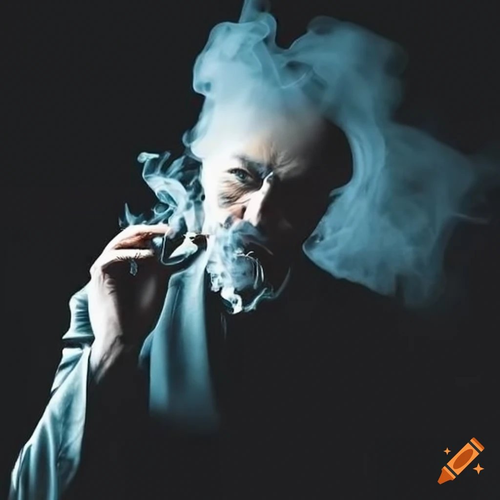 Person smoking a cigarette on Craiyon