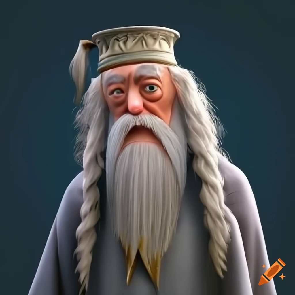 Albus Dumbledore in Hogwarts in Pixar-style 3D animation on Craiyon