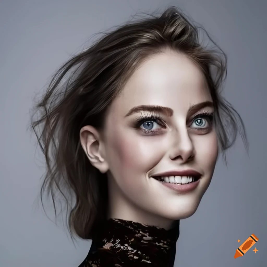 Portrait of a young australian lady with delicate features and a ...