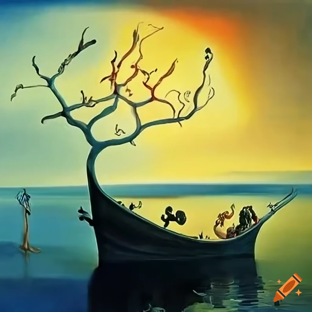 Surreal boat artwork by Salvador Dalí on Craiyon