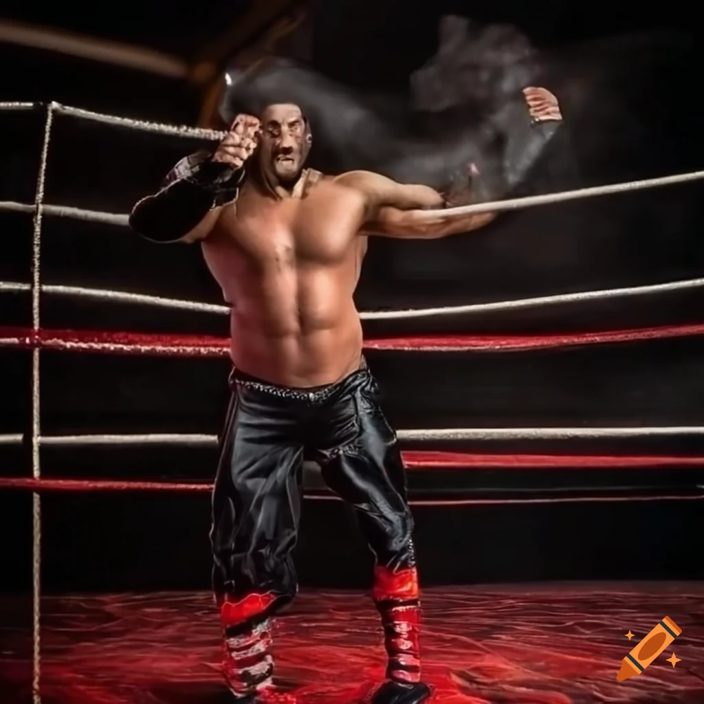 Super middleweight professional wrestler great raaber posing in a ...