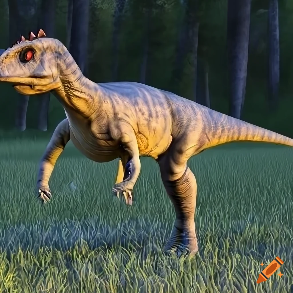 Pachycephalosaurus dinosaur with detailed scaly skin texture in warm ...