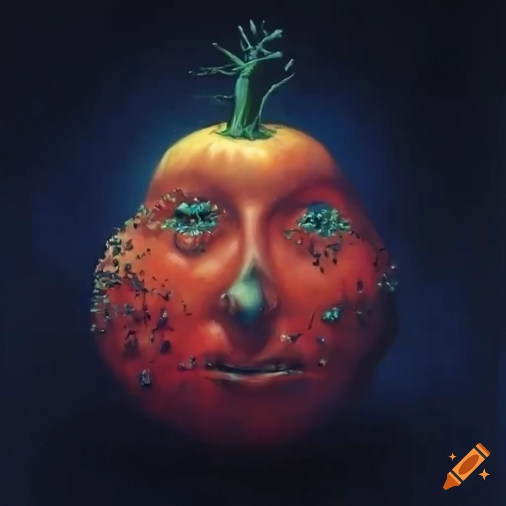 Surreal vegetable people in the style of beksinski on Craiyon