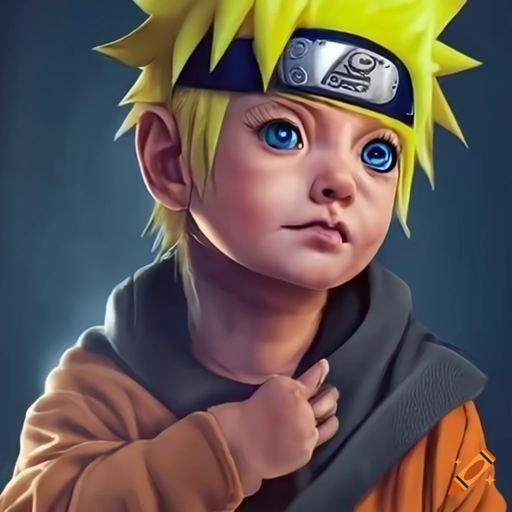 Baby Naruto in a realistic photo on Craiyon