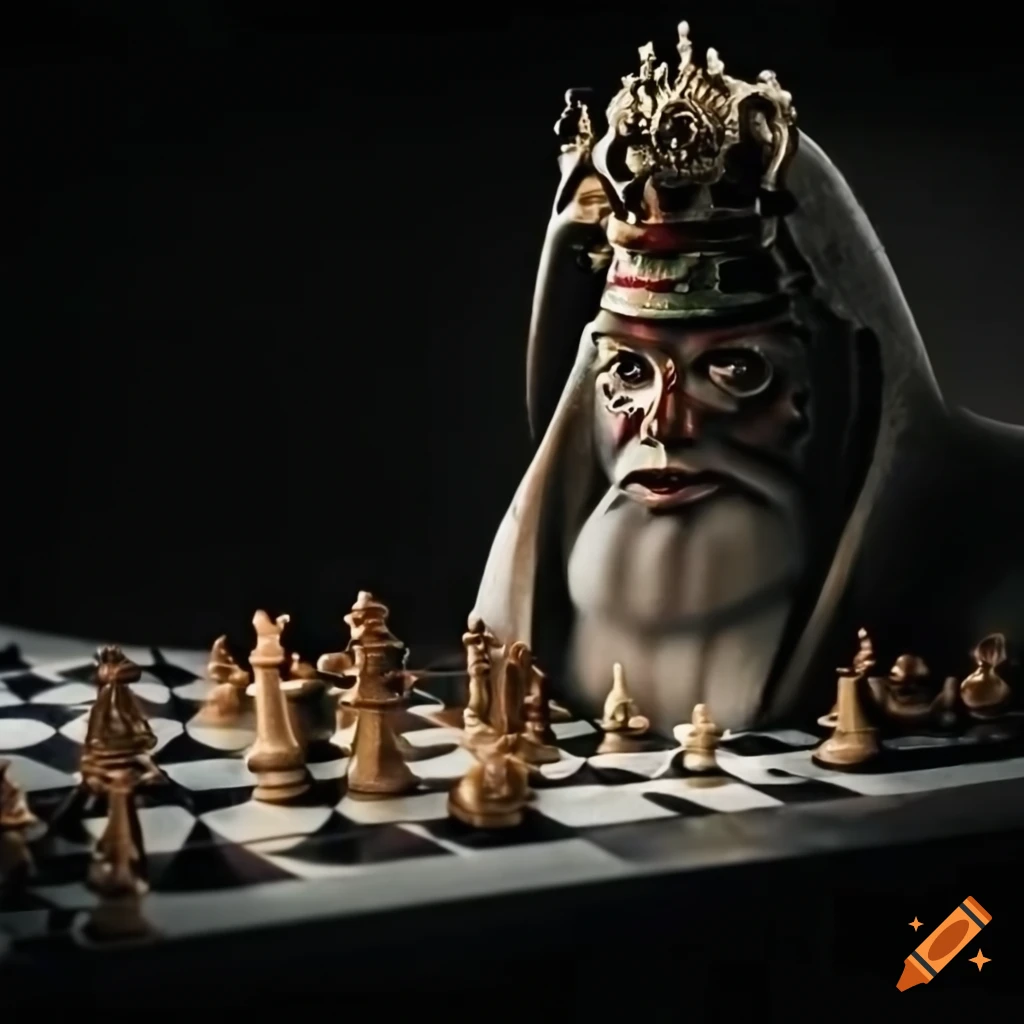 Emperor playing chess on Craiyon