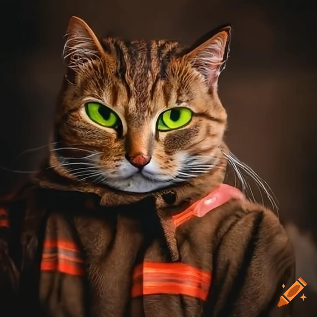Ghibli animation of firefighter cats on Craiyon