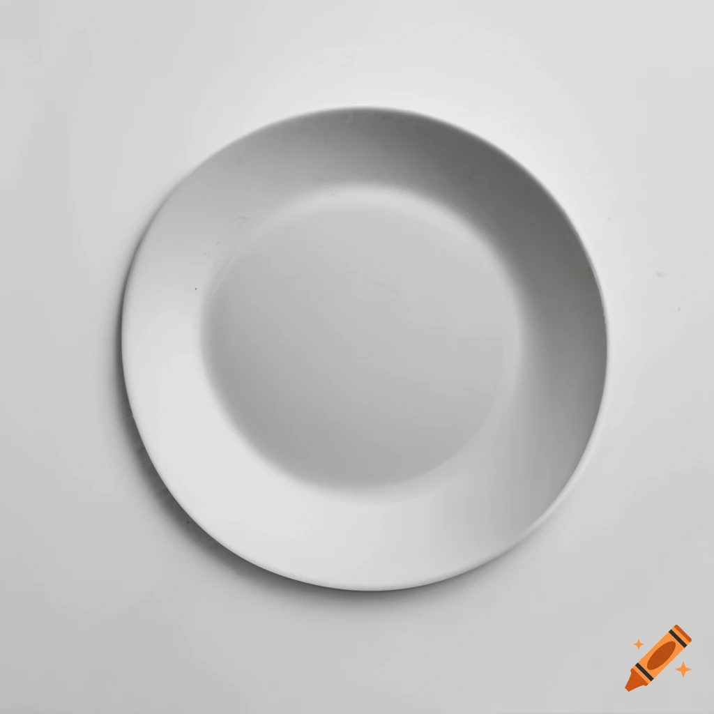 White empty plate drawing on Craiyon