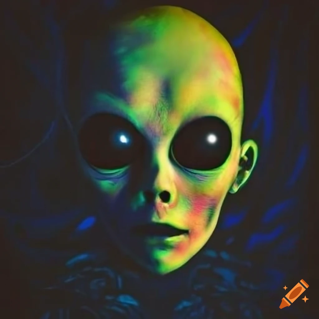 Psychedelic alien face on Craiyon