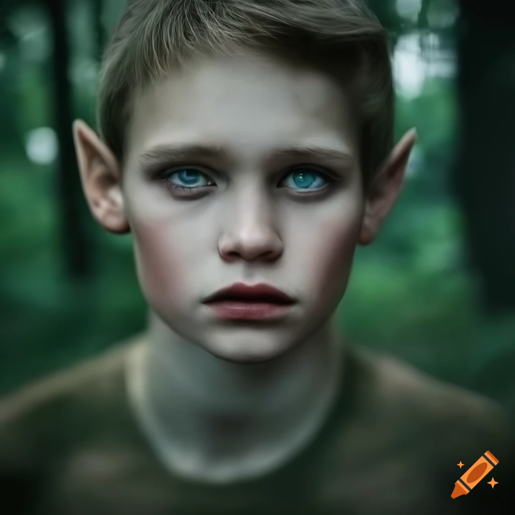 Fotorealistic portrait of two young male elves with bare upper body in ...