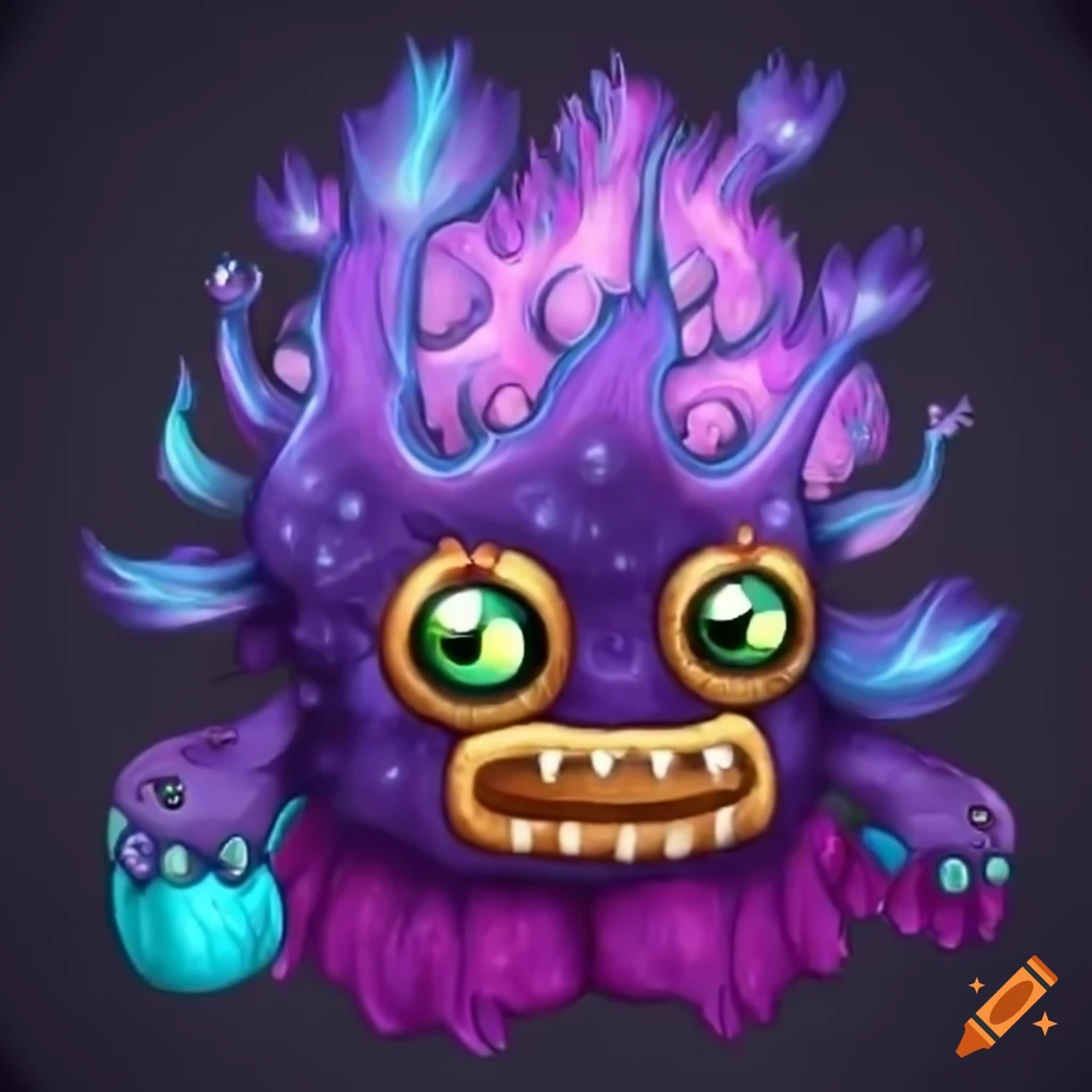 My singing monsters style aether nebula monster on Craiyon