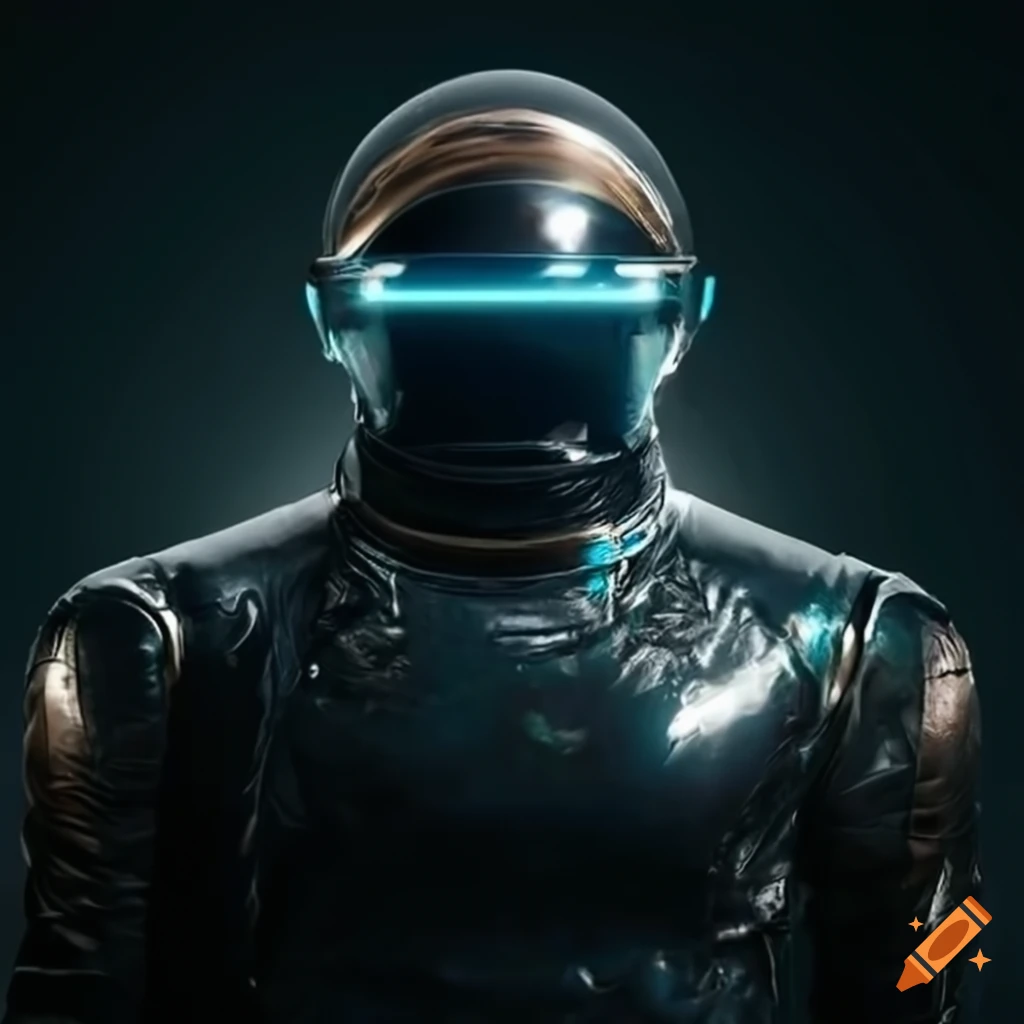 Black man in metallic space suit on a new planet on Craiyon