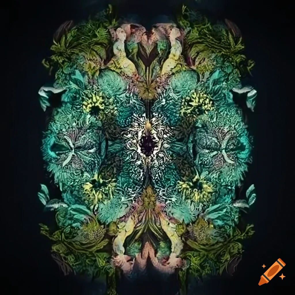 Unique nature-inspired t-shirt design with intricate floral elements on ...