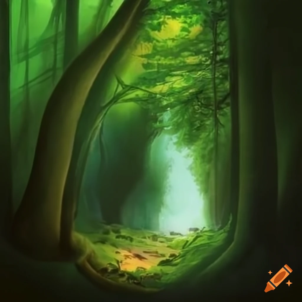 Green pastures with still waters on Craiyon