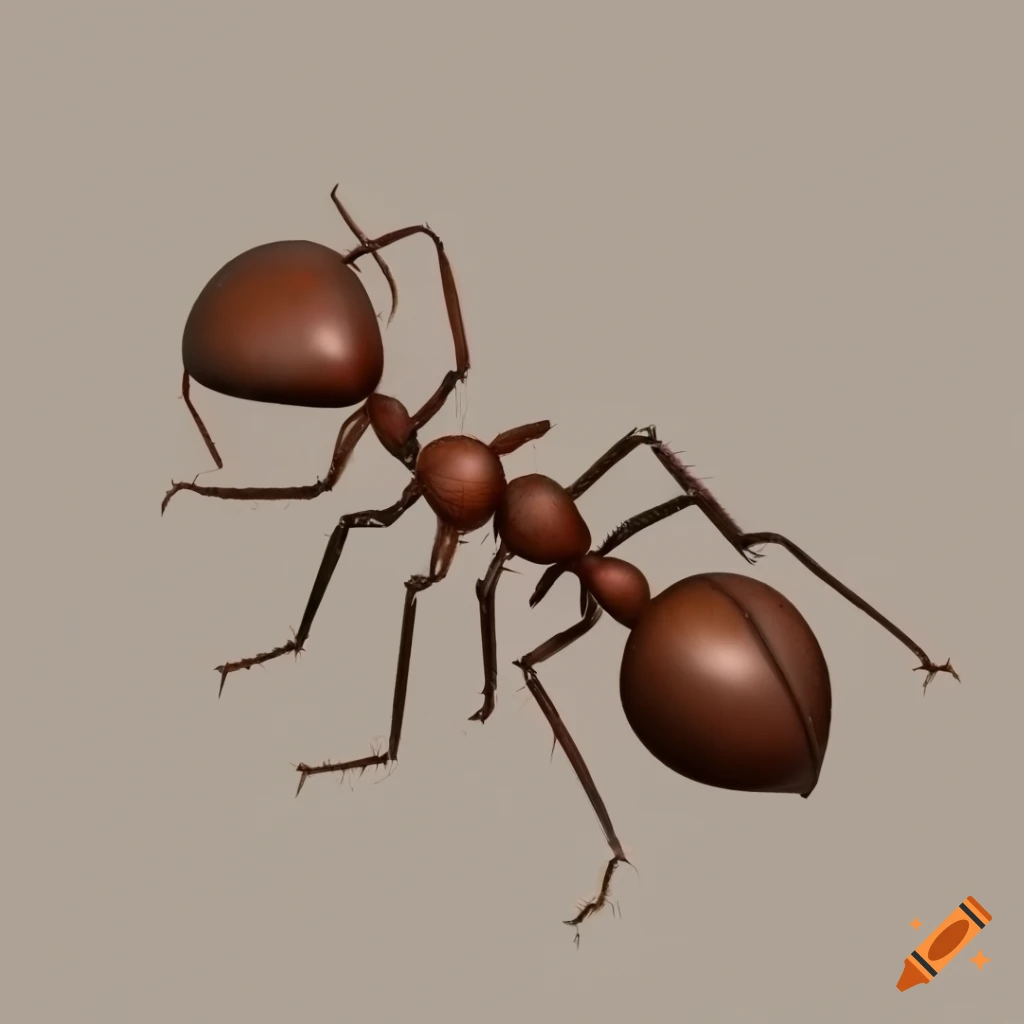 High definition top view 3d model of an ant with neutral background on ...