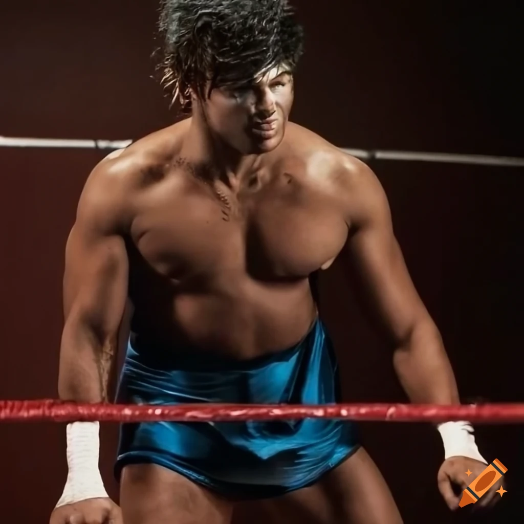 Bantamweight professional wrestler, Razor Peligro posing in a wrestling ...