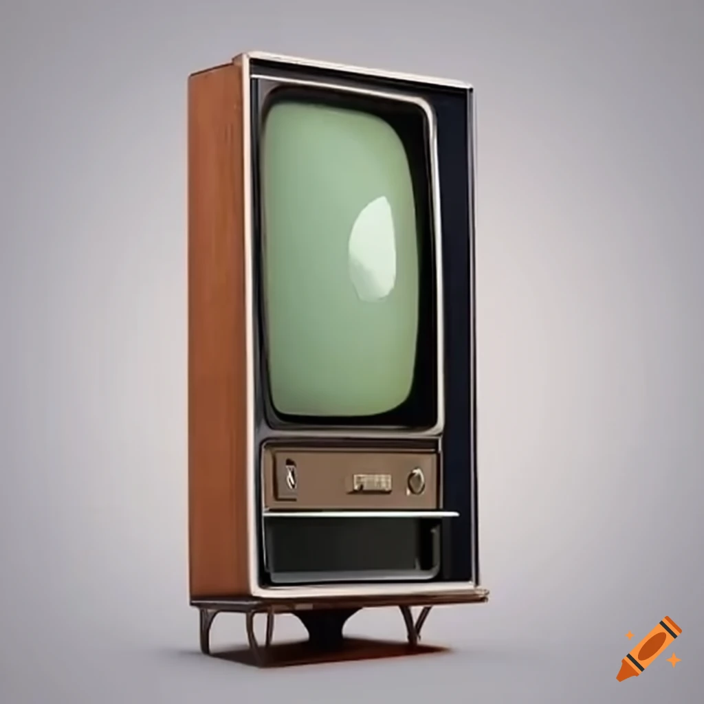 Vintage television set facing forward on Craiyon