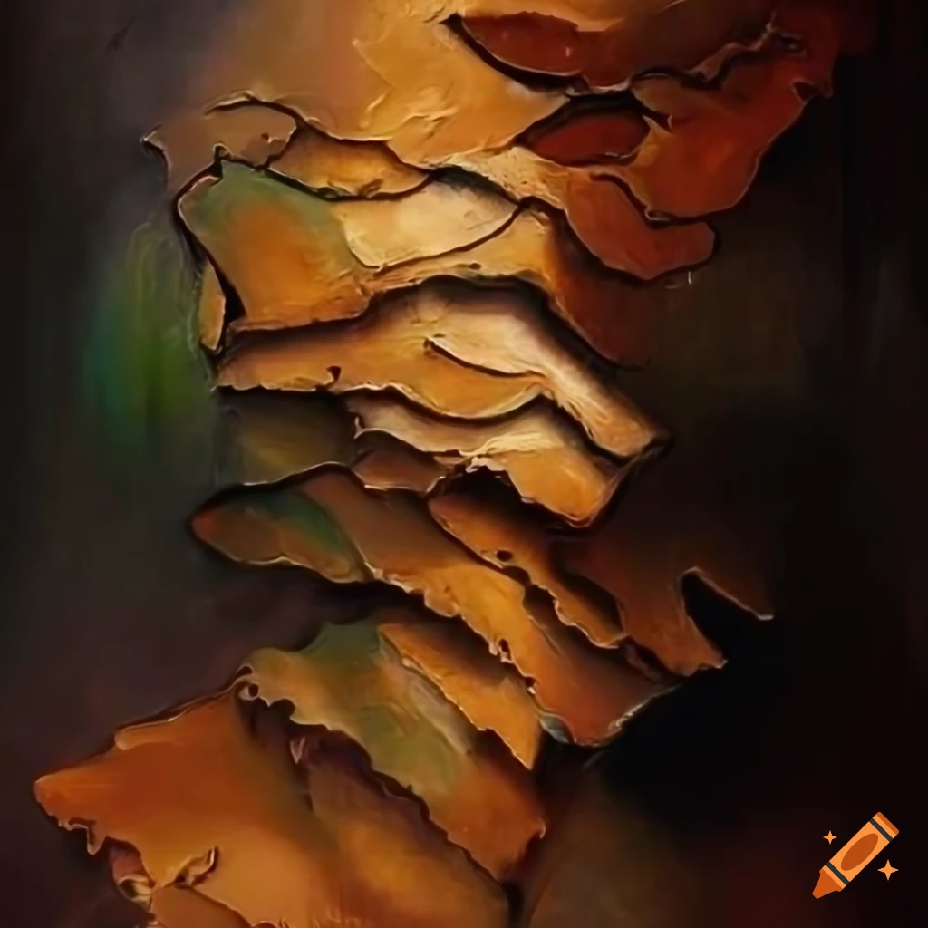 Crude yet beautiful, fragmented splintered wood canvas oil painting ...