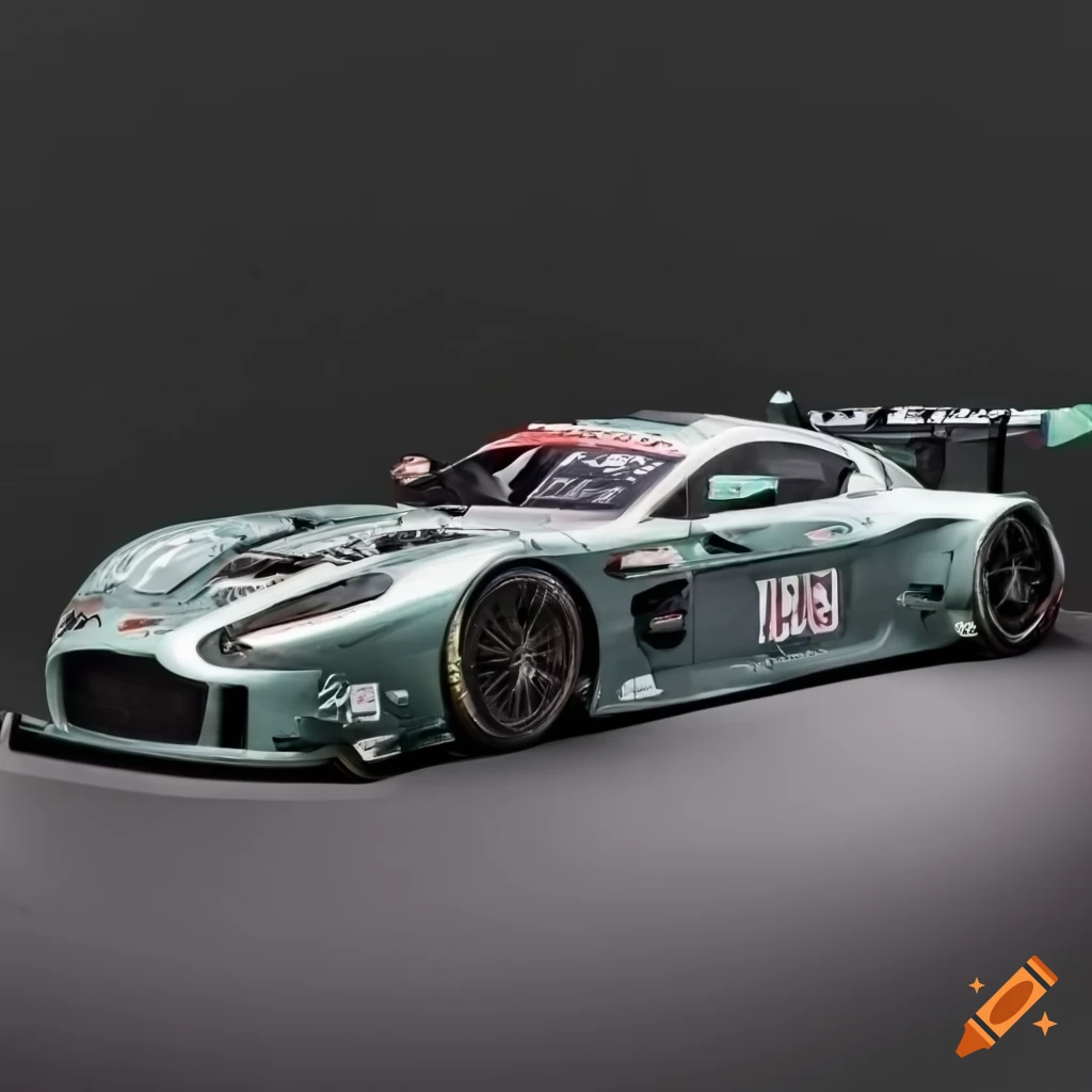 2010 aston martin one-77 gt1 class fia race car on the track on Craiyon