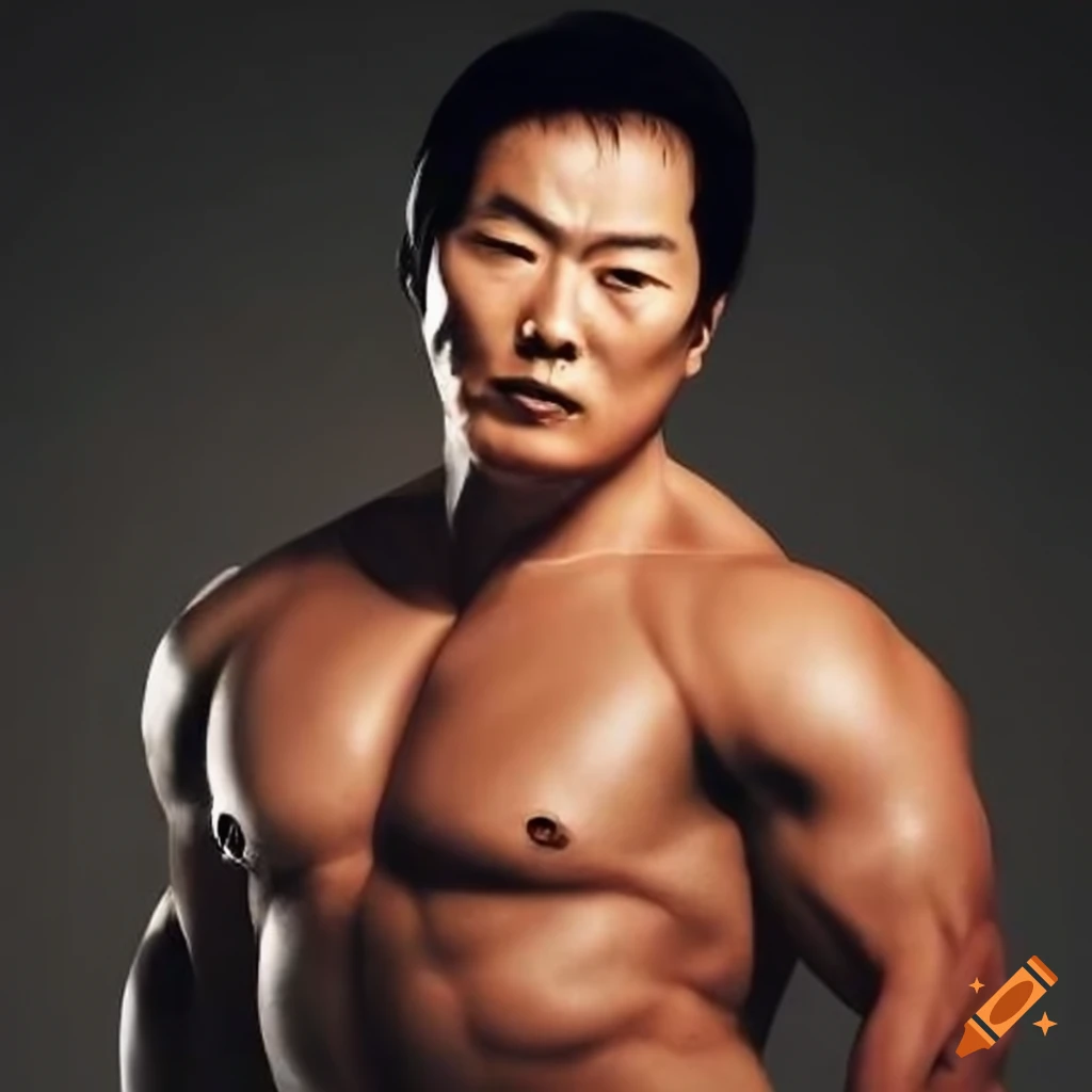 Japanese man with bold features on Craiyon