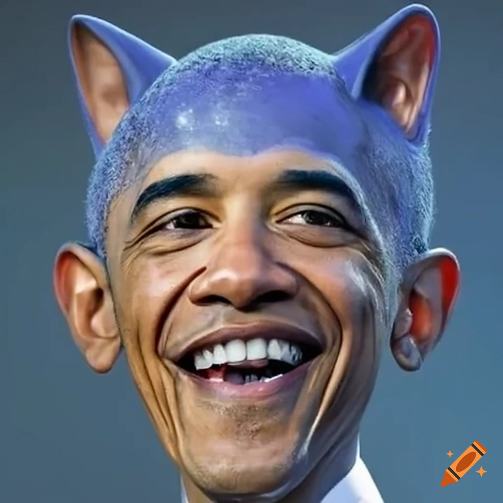 Barack obama holding sonic in the air triumphantly on Craiyon