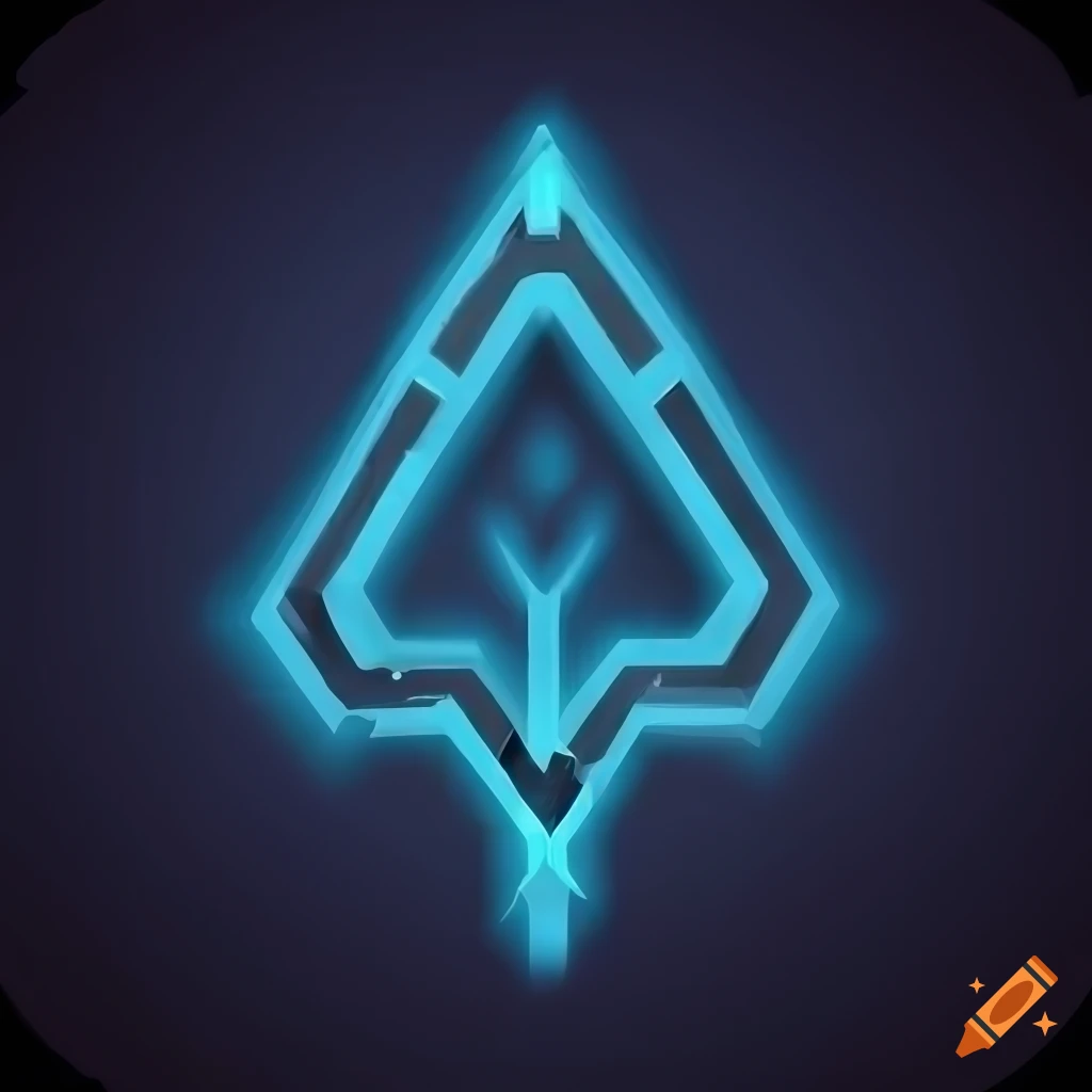 High resolution 4k runic symbol icon in fantasy sci-fi style on Craiyon