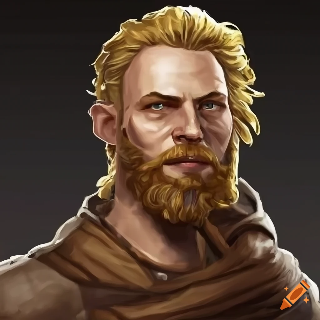 RPG human male tavern owner with blond hair and beard on Craiyon