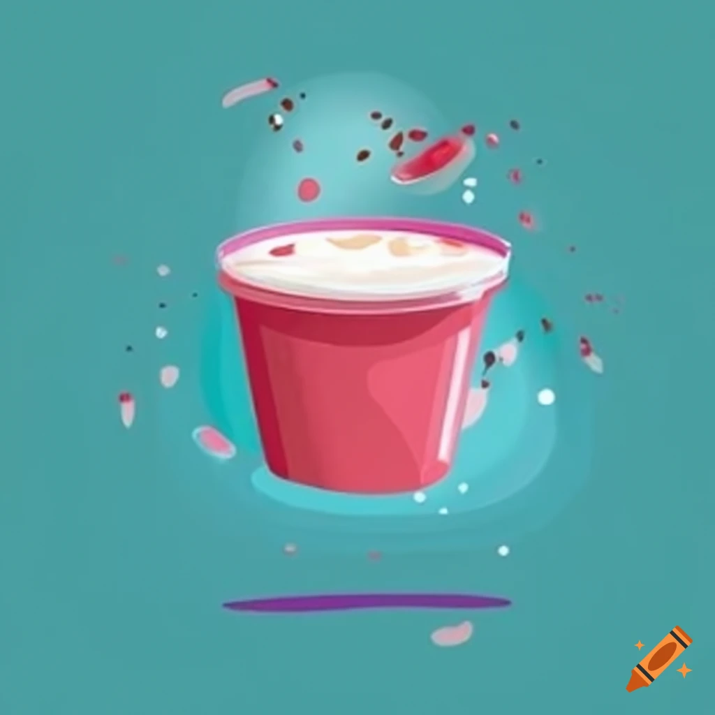 Floating bucket with delicious yogurt on Craiyon