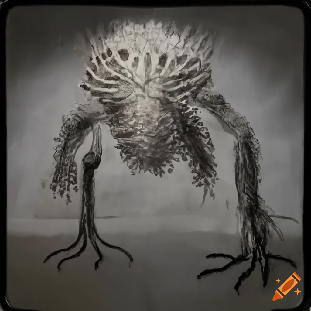 Abstract representation of cursed living forms in discordant unity on ...