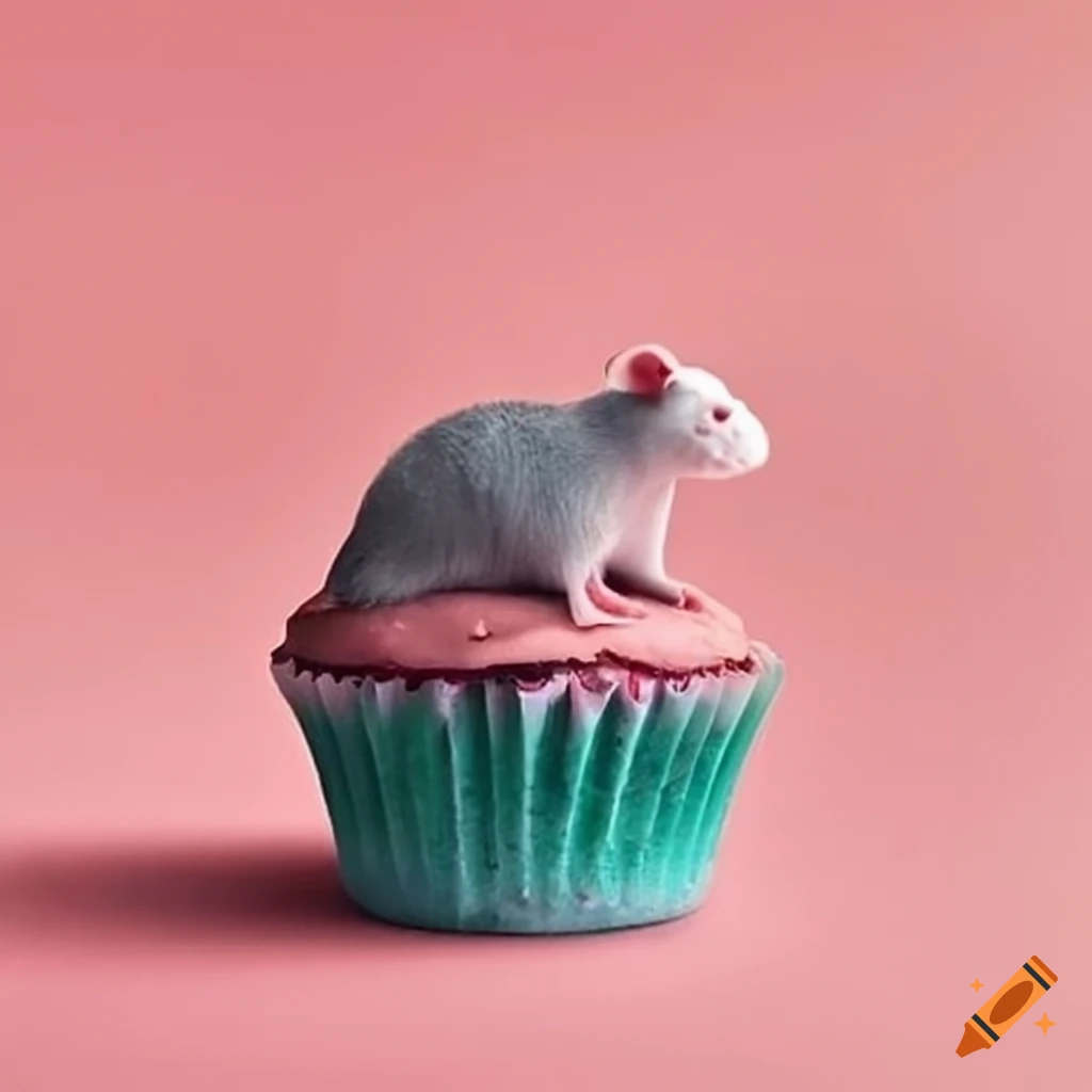 Rat-shaped cupcake on Craiyon