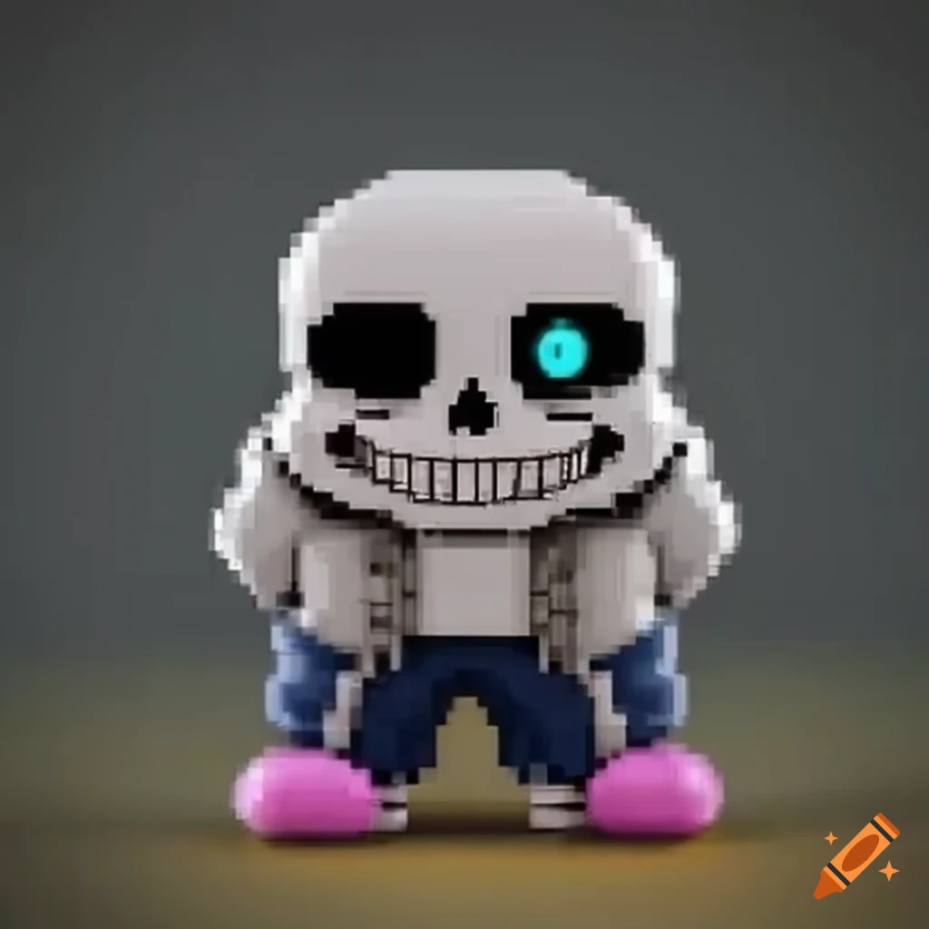 Illustration of undertale's character sans in colorful detail on Craiyon