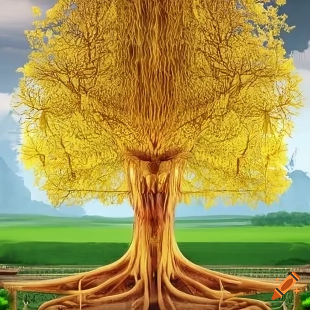 Big golden tree on Craiyon