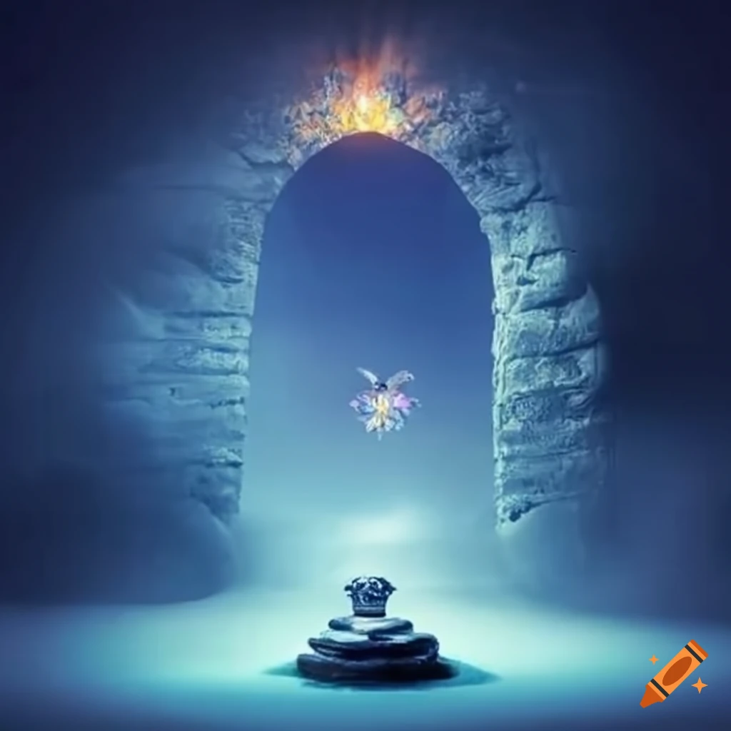 Perfect diamond above a stone altar in heavenly setting on Craiyon