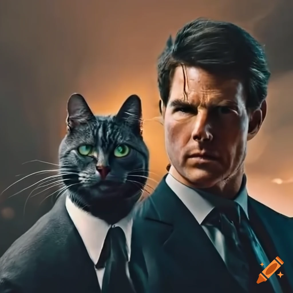 Nebulung cat in mission impossible close call scene in white room on ...