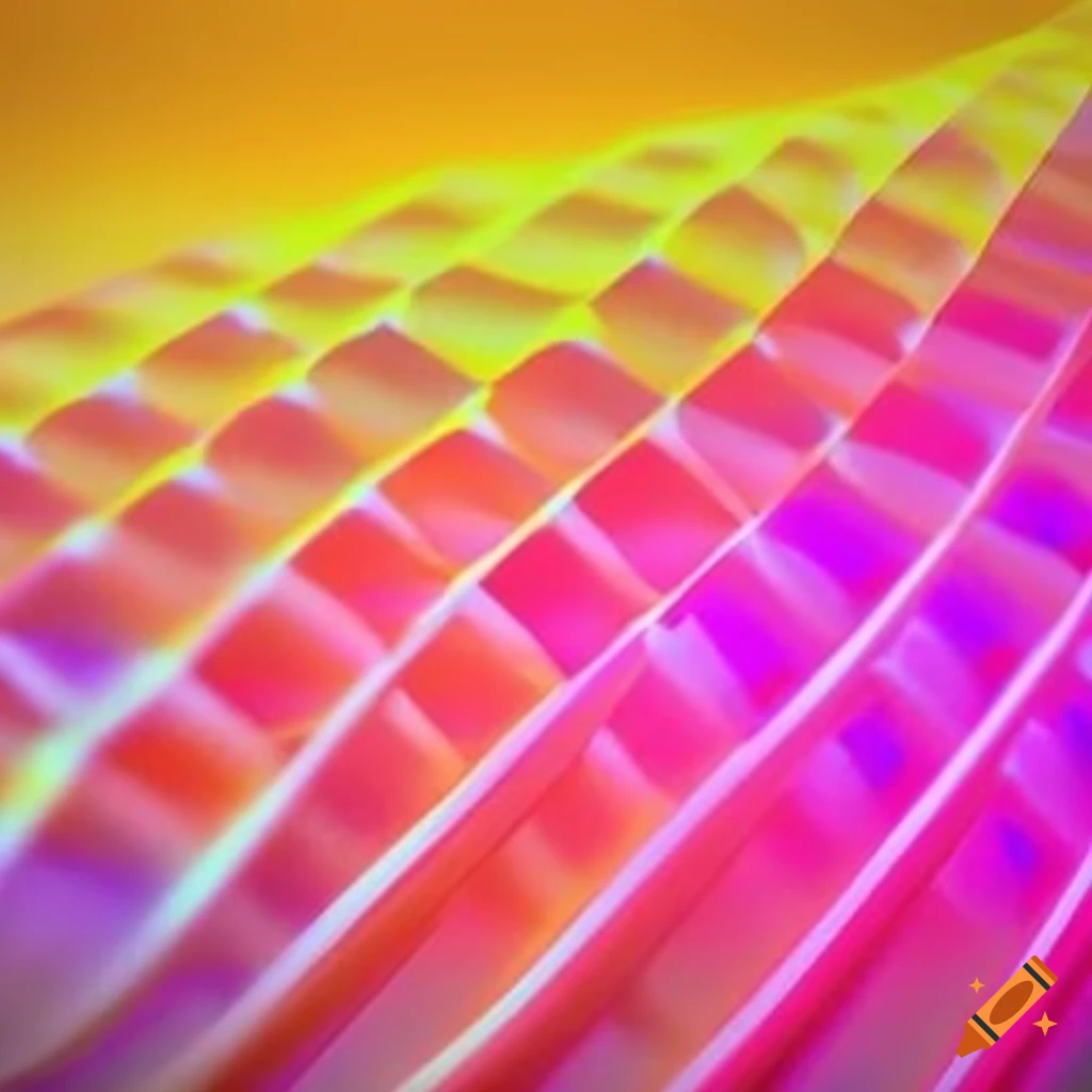 Pink and yellow neon scales pattern on Craiyon